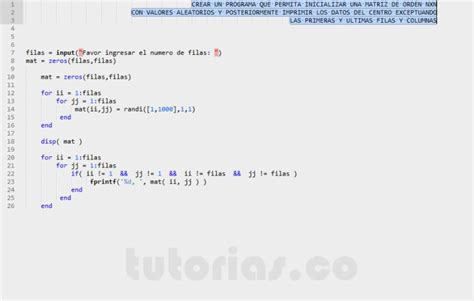 arrays matlab datos centrales de una matriz