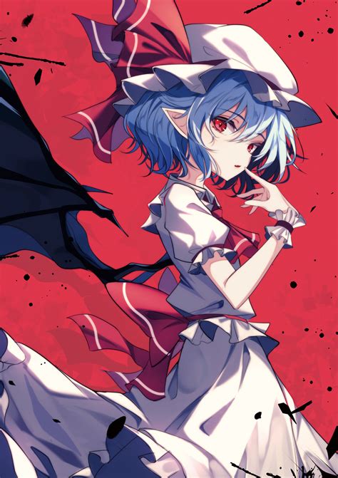 Safebooru 1girl Absurdres Ascot Bat Wings Dress Feet Out Of Frame