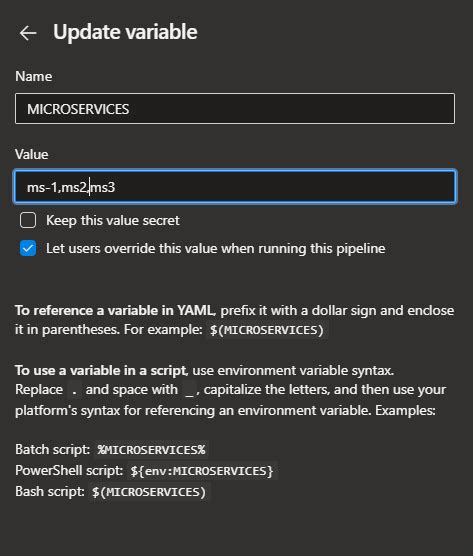 azure pipelines yaml using conditional to set a new variable stack