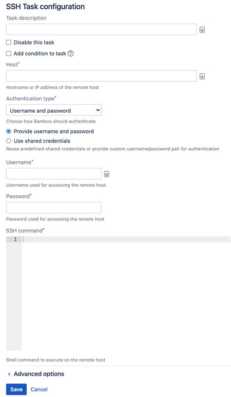using the ssh task in bamboo bamboo data center and server 8 0