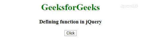 how to define jquery function geeksforgeeks