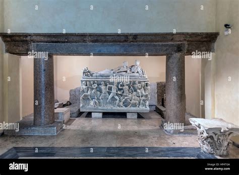Roman Sarcophagus With Reliefs Of The Calydonian Boar Hunt Capitoline