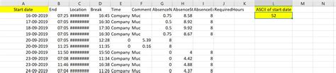 excel delimiting column to get details like date and time stack