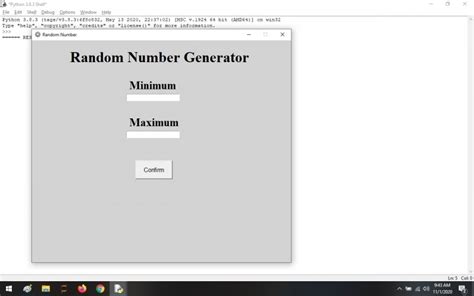 python program to random number generator app using the