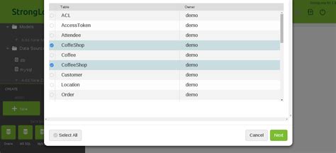 node js框架strongloop学习笔记（二） move up and down to reveal more choices