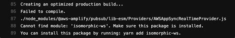 build fails due to missing dependency in aws amplify pubsub · issue