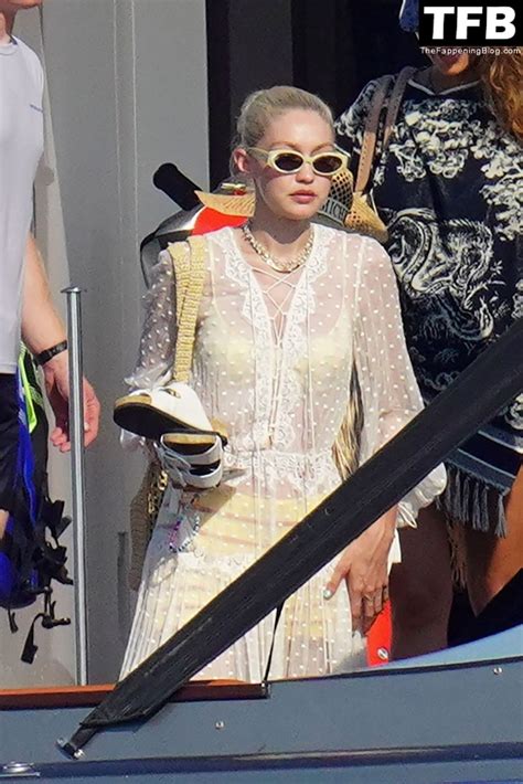 Gigi Hadid Rocks A Tiny Bikini While Relaxing On A Yacht In The Bay Of