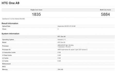 htc a9 mediatek helio x20 mt6797 im geekbench 3 test