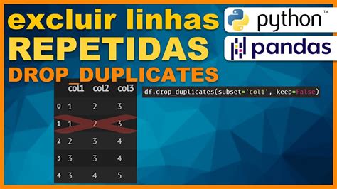 como remover linhas duplicadas pandas python youtube