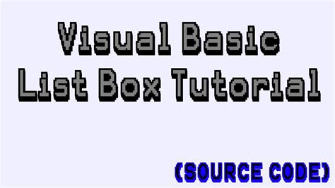 visual basic list box tutorial source code youtube