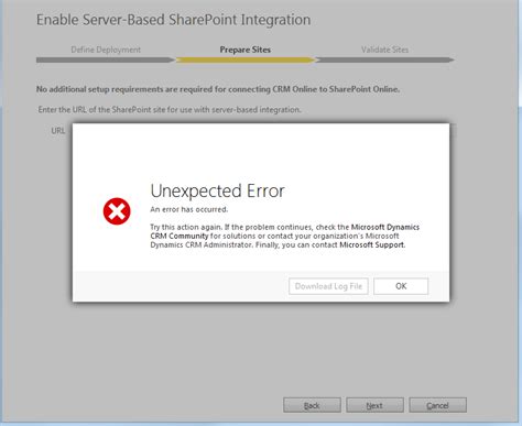 issue while enabling crm sharepoint integration microsoft dynamics