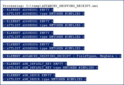 generating a dtd for the xml file developing otds for application