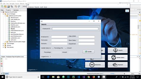 employee payroll management system in java using netbeans with source