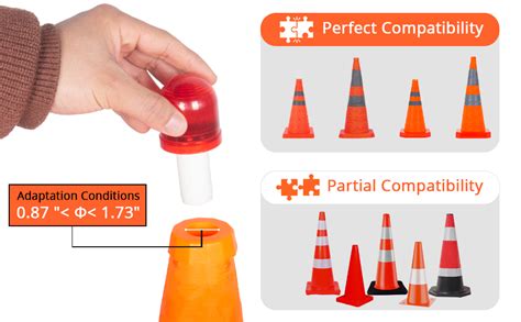 4 Pack Led Traffic Cone Lights Emergency Flashing Warning