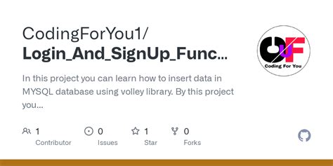 github codingforyou1 login and signup functionlaity using volley