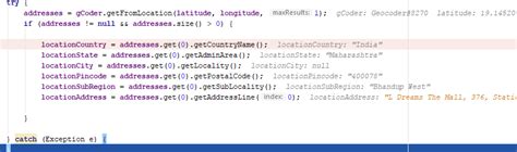java geocoder is returning one of value as null stack overflow