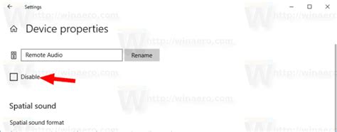 enable or disable sound output device in windows 10