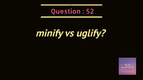 minify vs uglify youtube