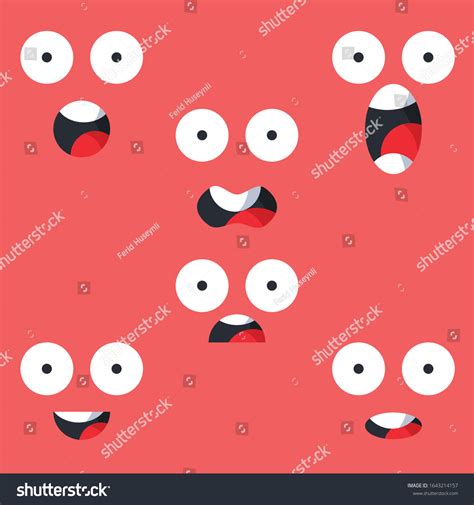 Set Different Facial Expressions Vector Cartoon Stock Vector Royalty