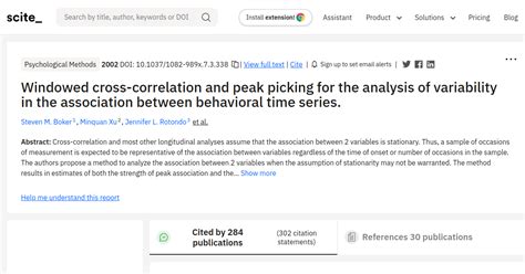 Windowed Cross Correlation And Peak Picking For The Analysis Of