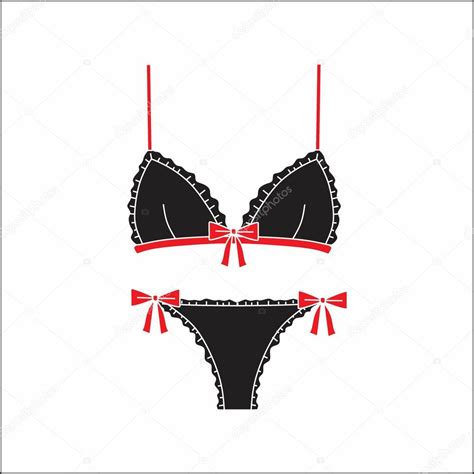 Lingerie Underwear Panties And Bra For Women Drawn Vector Stock