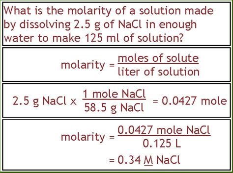Calculating Molarity From Mass And Volume Ex 3c