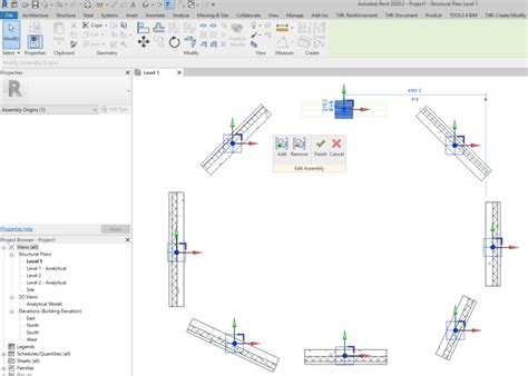 how to rotate revit assembly origin automatically for precast sandwich