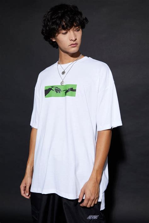 Mens Oversized Graphic Step Hem T Shirt Boohoo Uk