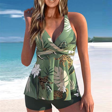 Aboser Womens Tankini Bathing Suits Two Piece Tummy Control Swim Dress