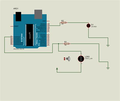 control the led using ldr with arduino in proteus