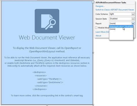 add the html5 document viewer to an asp webforms