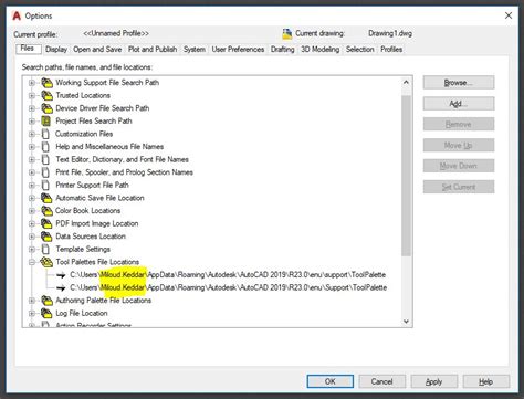 solved tool palette not saving a single user autodesk community