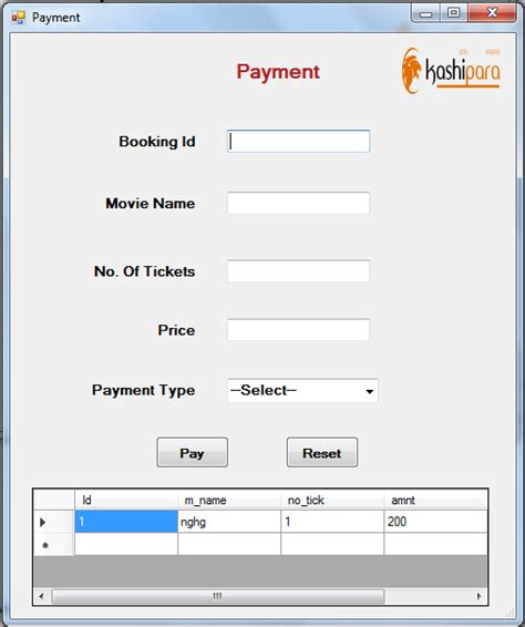 free download movie ticket booking system project in vb with source