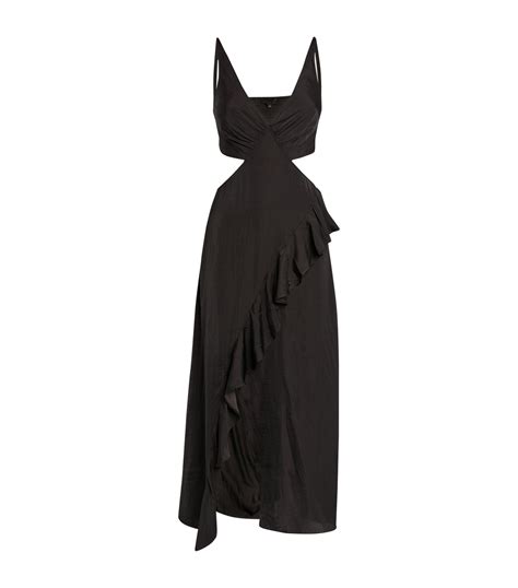 Maje Satin Cut Out Midi Dress Harrods Au