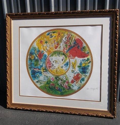 Marc Chagall Paris Opera Ceiling Signed Lithograph 34 5 Framed