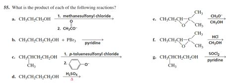 solved 55 what is the product of each of the following