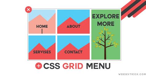 css grid menu layout with display flex responsive grid design