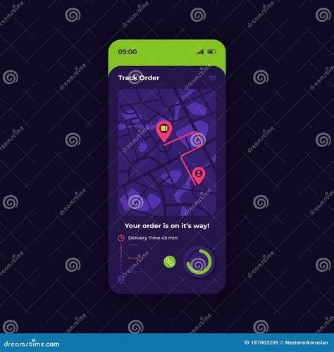 Order Status Smartphone Interface Vector Template Stock Vector