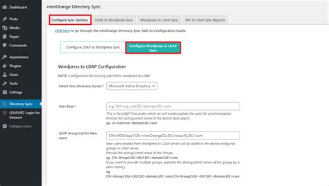 step by step guide to wordpress ldap sync using miniorange directory