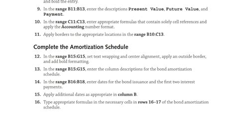 Solved Apply Your Skills Ea8 A1 Create A Bond Amortization