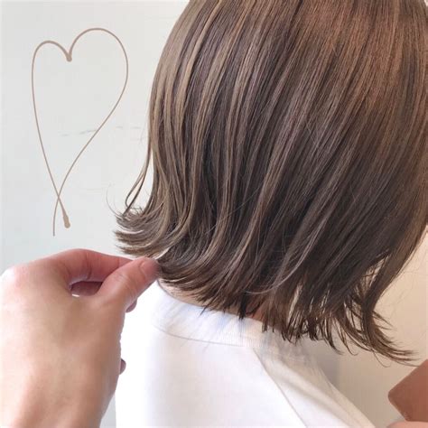 ボブ ブリーチなし 透明感カラー ミルクティーベージュ×rue×im×493778 Hair 髪色 ミルクティー 髪色 ベージュ