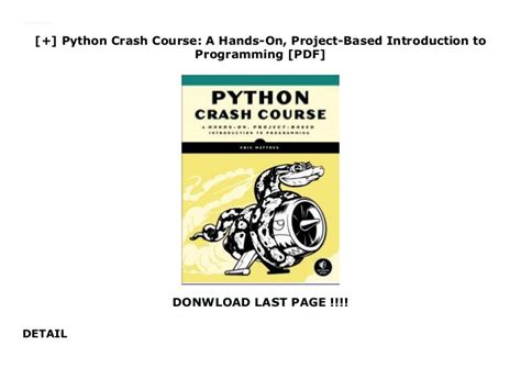 python crash course a hands on project based introduction to pr…