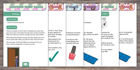 Sleepover Party Simple Games Selection Twinkl Party