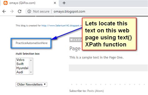selenium locators text xpath function qafox