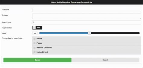 how to design form controls for mobiles using jquery mobile