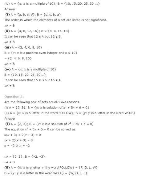 Maths Ch 1 Sets Class 11 Ncert Solutions Ncert Books Solutions Cbse