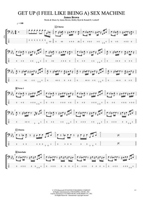 get up i feel like being a sex machine tab by james brown guitar pro