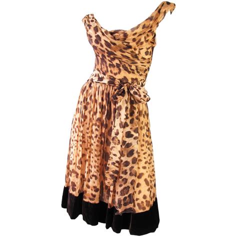 Dolce And Gabbana Silk Chiffon Leopard Print Dress At 1stdibs Chiffon