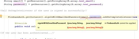 android how to use string array in firebase while using firebaseauth