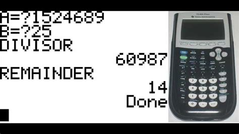 program finding remainder on your calculator youtube